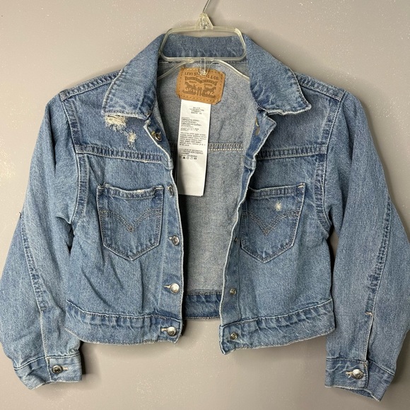 Levi's | Jackets & Coats | Levis Jean Jacket Little Girl Sz 6x Cropped ...